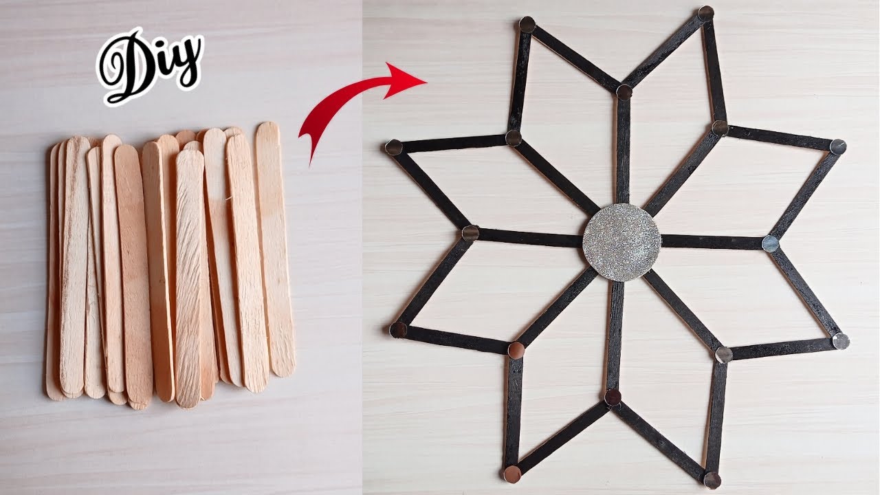 Popsicle Stick Crafts Wall Decor | Wall Decoration Ideas | Popsicle ...