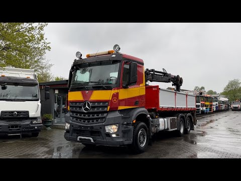 Mercedes- Benz Arocs 2545 6X2 Dreiseitenkipper mit Kran Hiab 145-3 ...