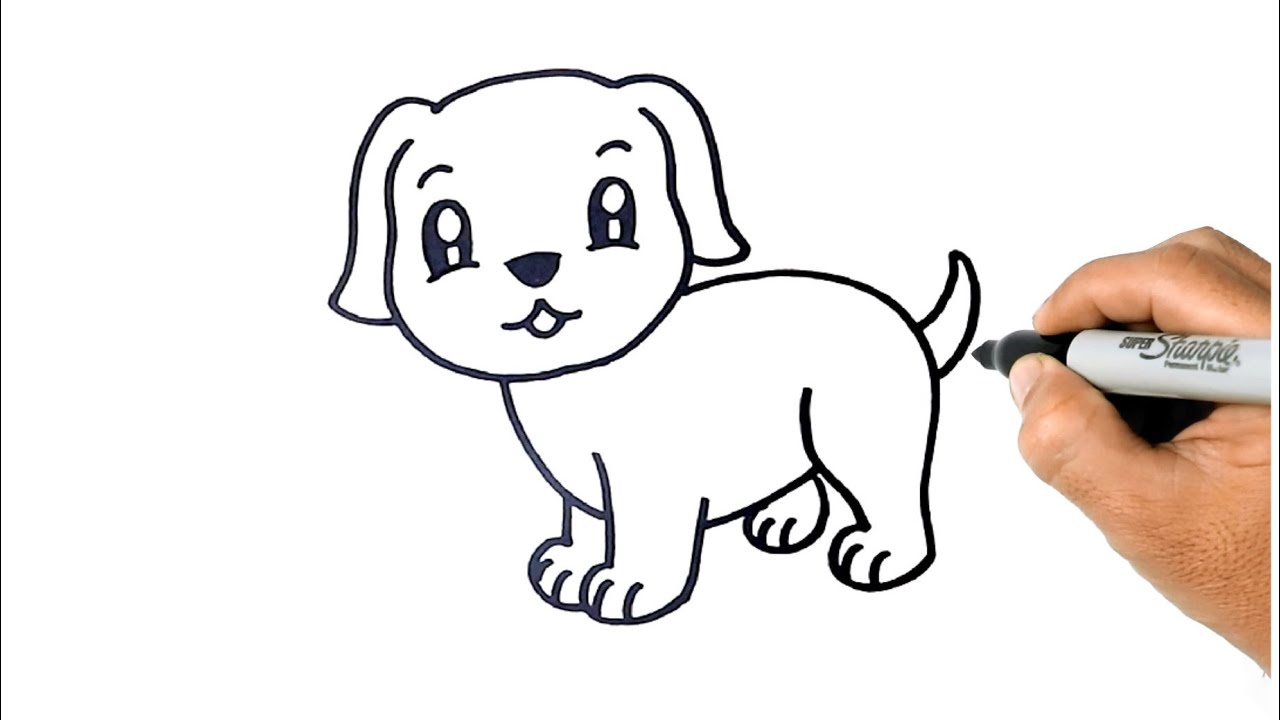 How to Draw a DOG PUPPY Easy and Simple - YouTube