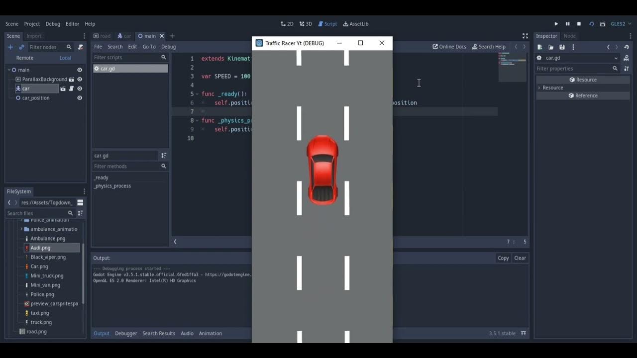 Make your Traffic Racer 2D in less than a Hour with Godot - YouTube