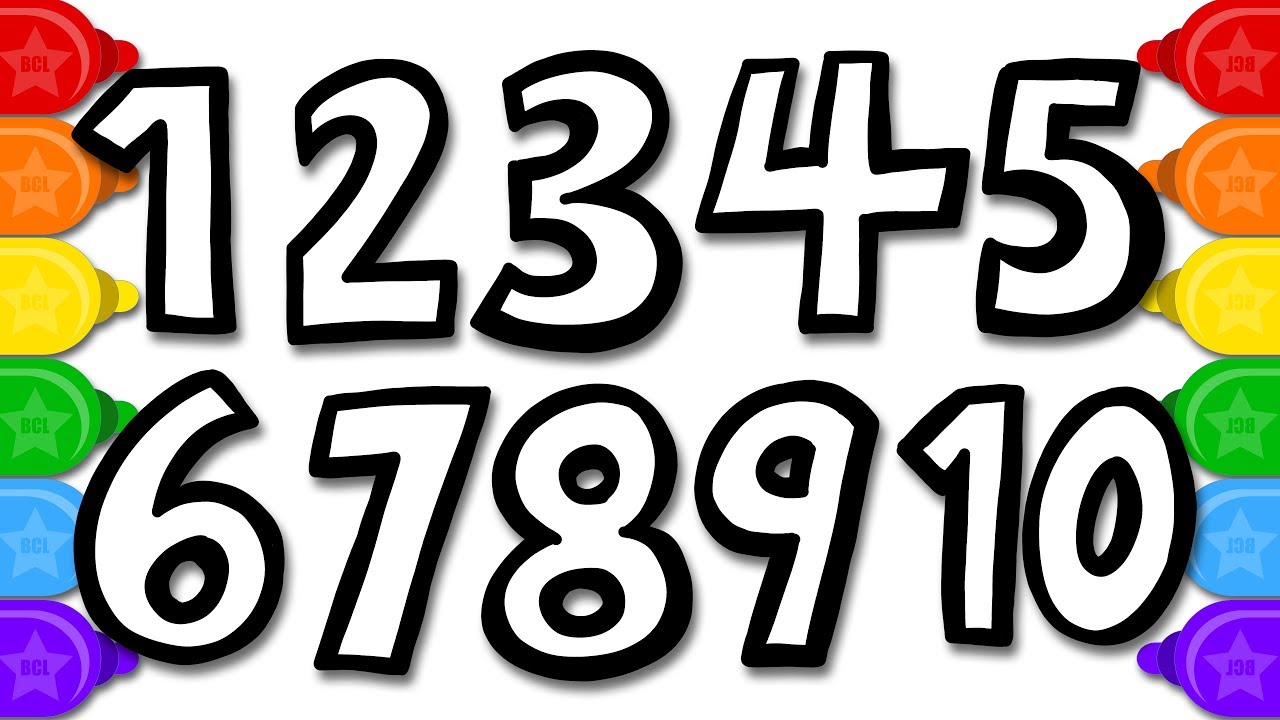 Learn Colors and How to Draw Numbers Coloring Page for kids, toddlers ...