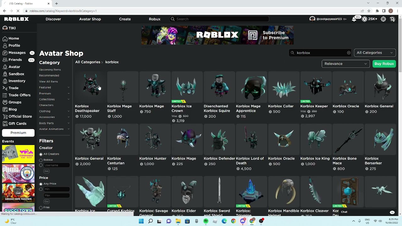 getting korblox in roblox - YouTube