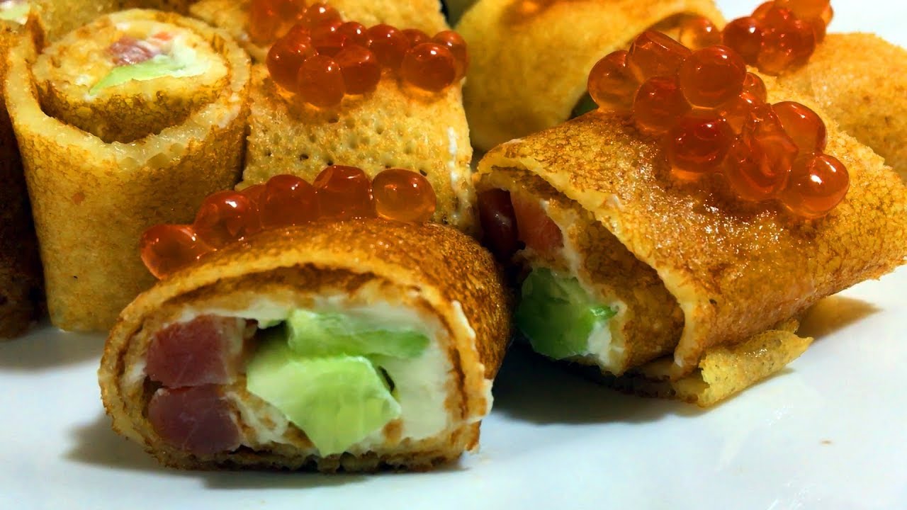 How to make Rolls for crepes. Sushi roll. Sushi recipe - YouTube
