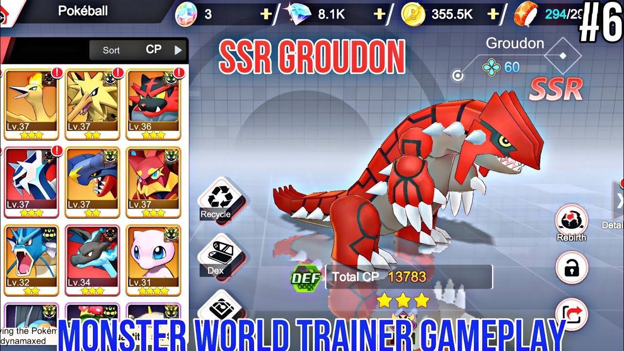 FINALLY GOT SSR GROUDON IN MONSTER WORLD TRAINER GAMEPLAY IN HINDI ...