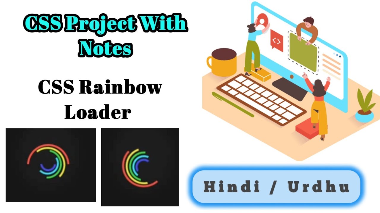 Rainbow css Loader, html css tutorial for beginners, html css full ...