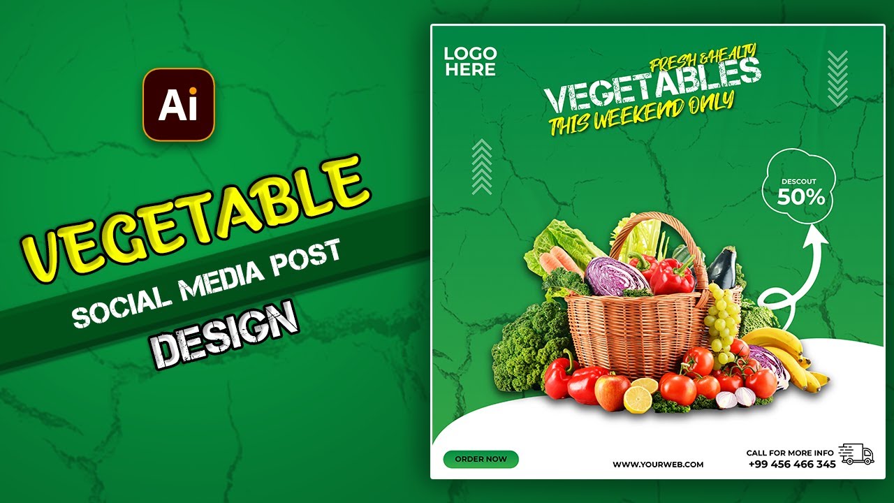 How To Make Social Media Post | Step By Step | illustrator tutorial ...