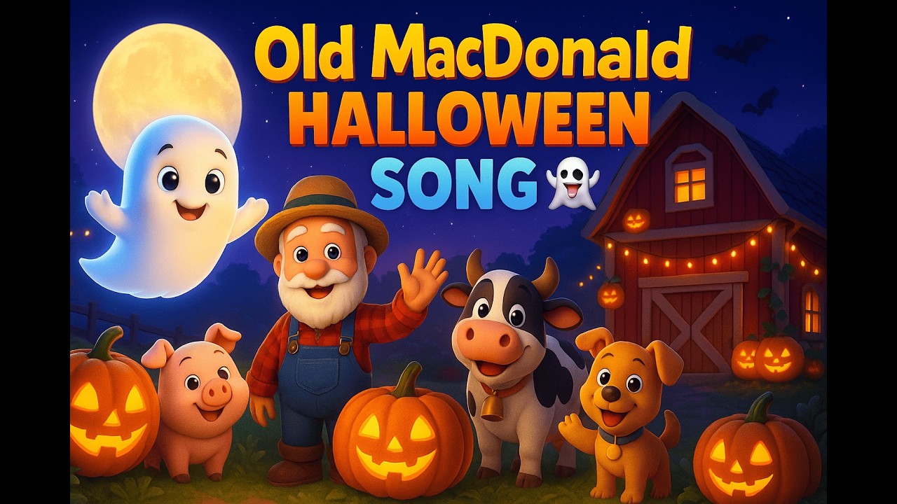 Old MacDonald Halloween Song 👻 | Boo the Friendly Ghost Visits the Farm ...