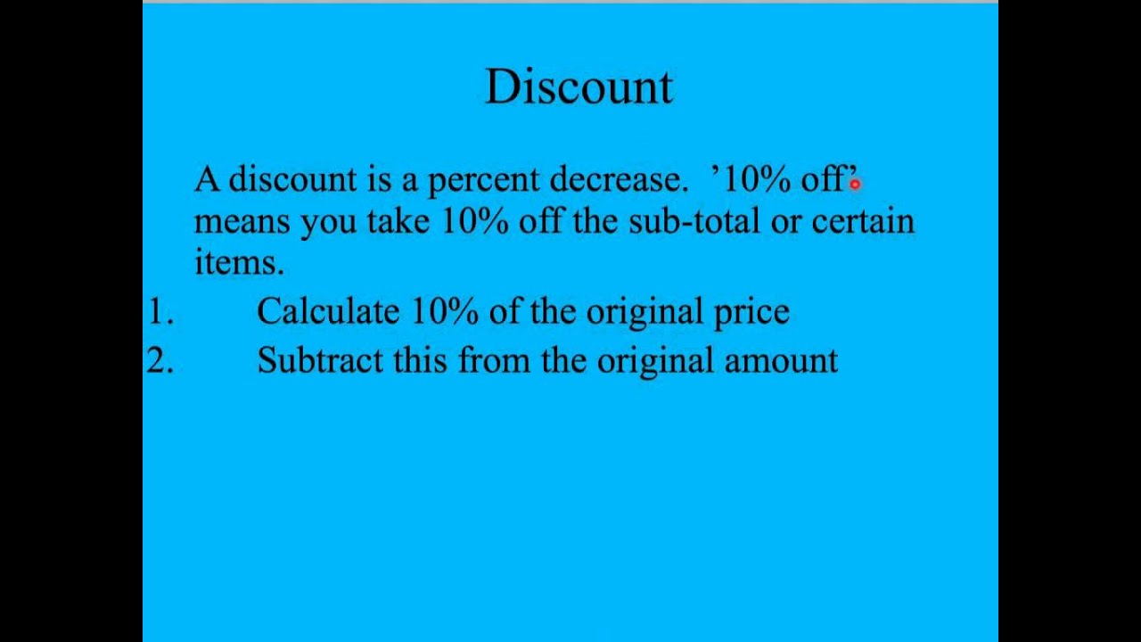 5 - Sales Tax and Discounts - YouTube