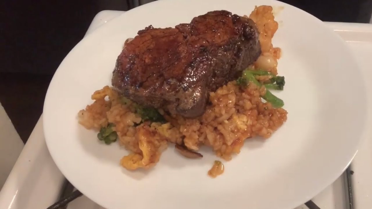 HOW TO MAKE A EASY FRIED RICE WITH FILET MIGNON STEAK EASY RECIPE WITH ...