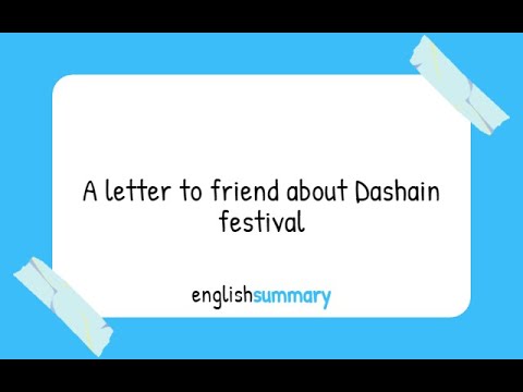 Write A letter to friend about Dashain festival in English - YouTube