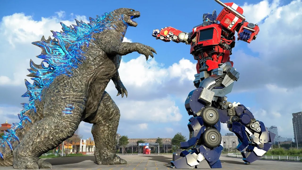 Transformers: The Last Knight | Optimus Prime vs Godzilla Fight Scene ...