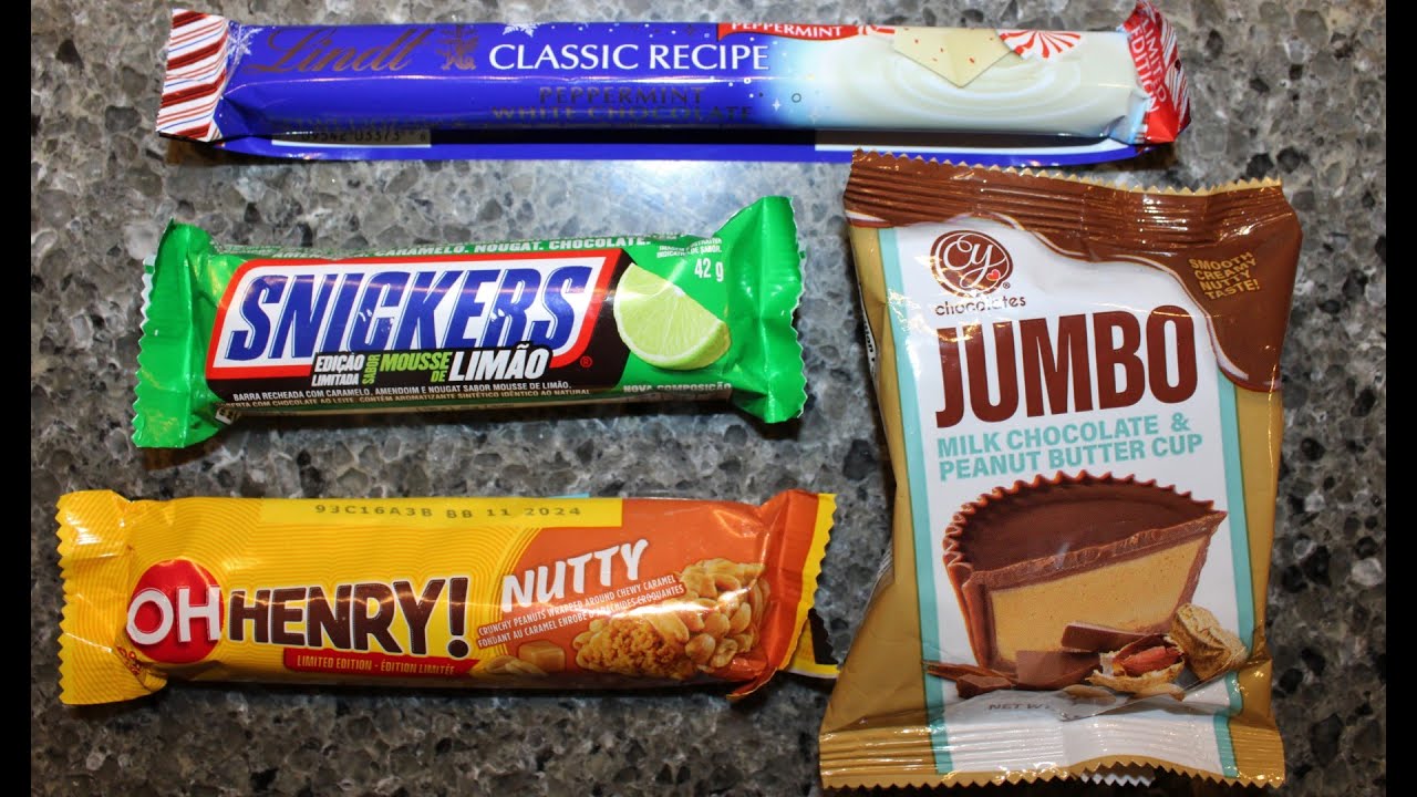 Lindt Peppermint, Snickers Lemon Mousse, OH Henry Nutty & Cy Chocolates ...