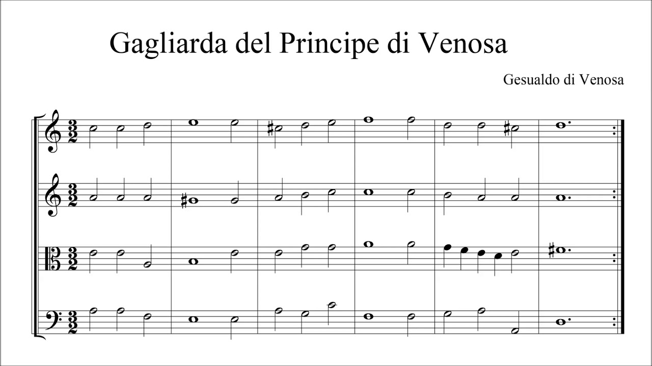 Gagliarda del Principe di Venosa- Carlo Gesualdo [With score] - YouTube