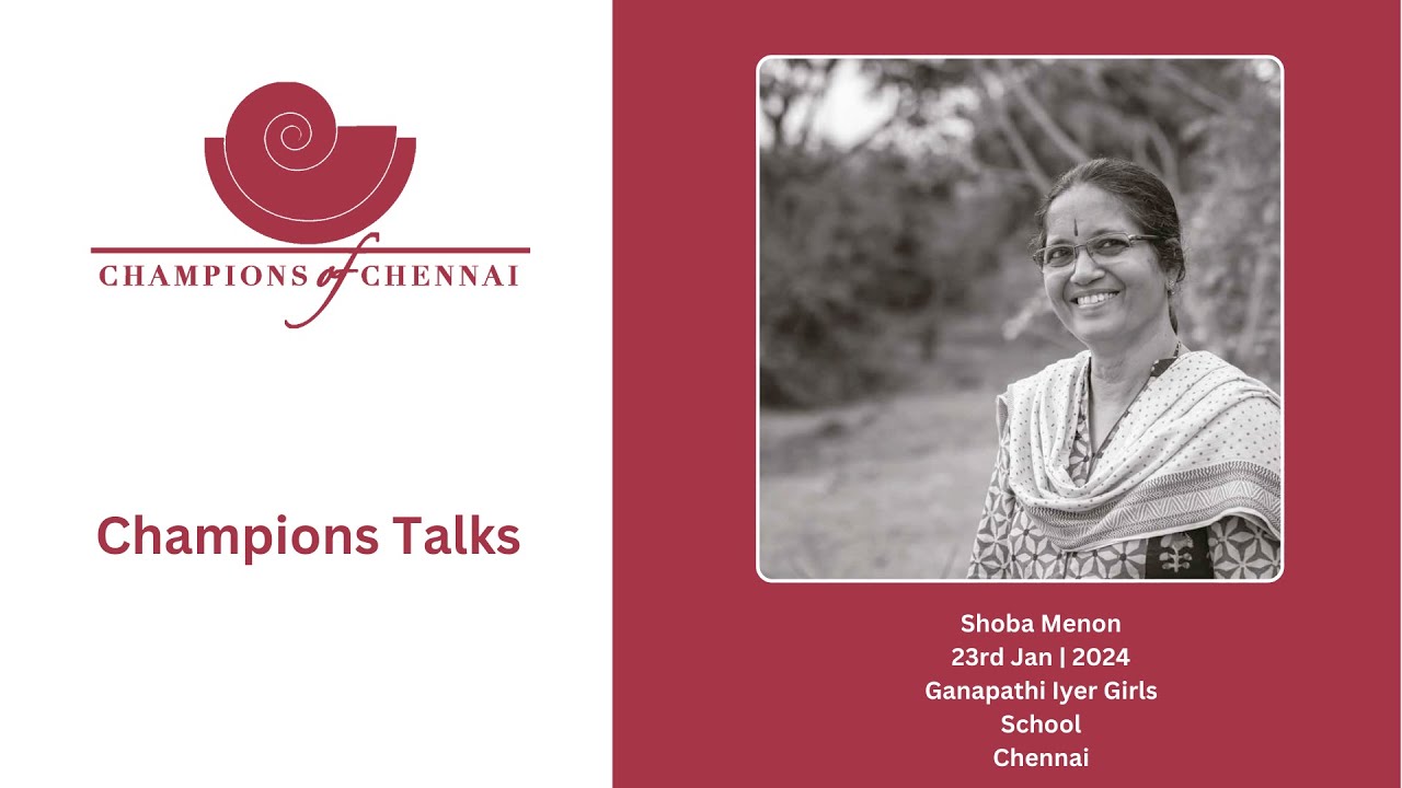 Shoba Menon - Champions Talks - 23rd Jan 2024 - YouTube