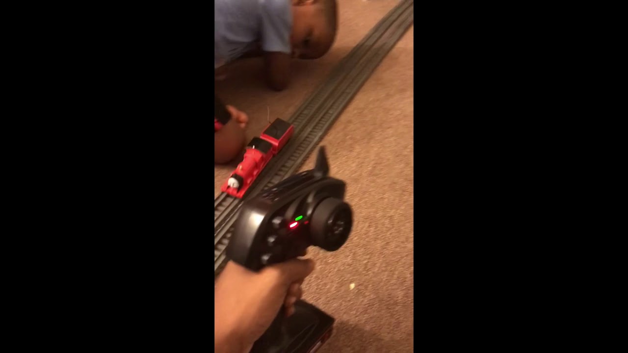 Racing homemade remote controlled trackmaster James and Gordon - YouTube