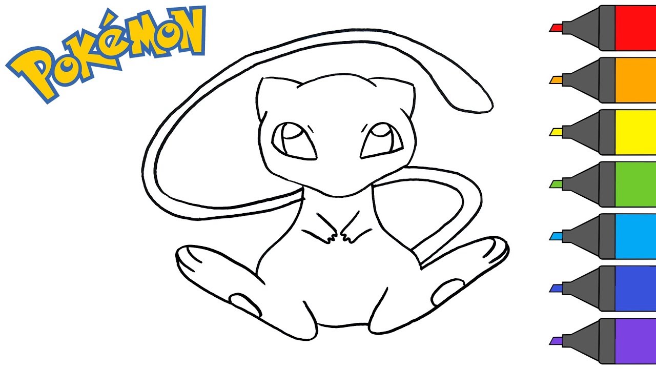 Pokemon Mew | How to Draw | Pokemon Coloring Book | ARTSY KIDS - YouTube