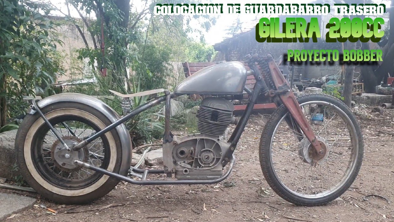 GILERA 200CC proyecto BOBBER HARDTAIL colocacion del guardabarro ...