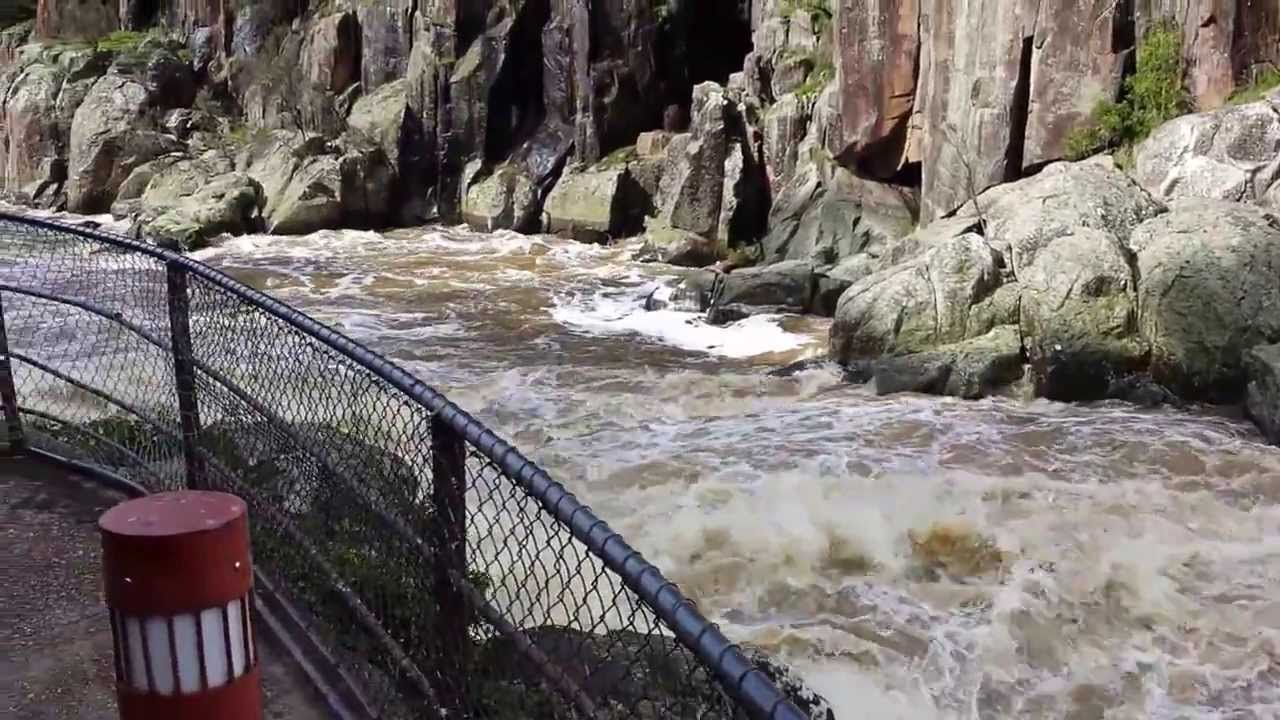 Cataract Gorge in flood 19/8/13, Launceston, Tasmania - YouTube