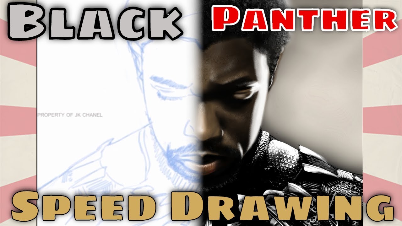 Chadwick Boseman Black Panther Speed Drawing Tribute - YouTube