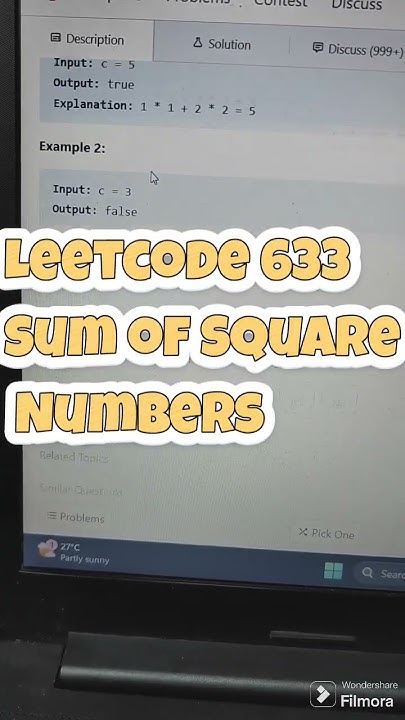 Day 51 Leetcode 633coding Leetcodechallenge Leetcode 633 Coding Shorts Trending