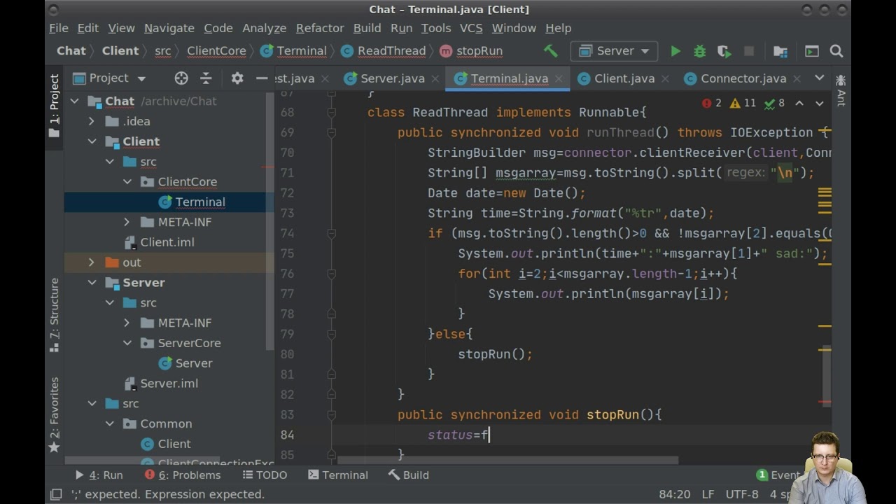 Multi-user chat development [part 3] (create client-side part) - YouTube