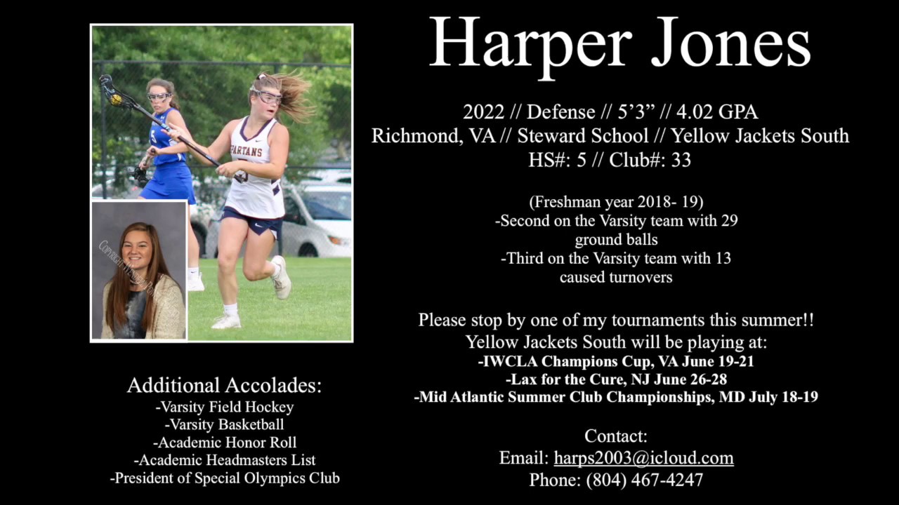 Harper Jones - Lacrosse Highlights - YouTube