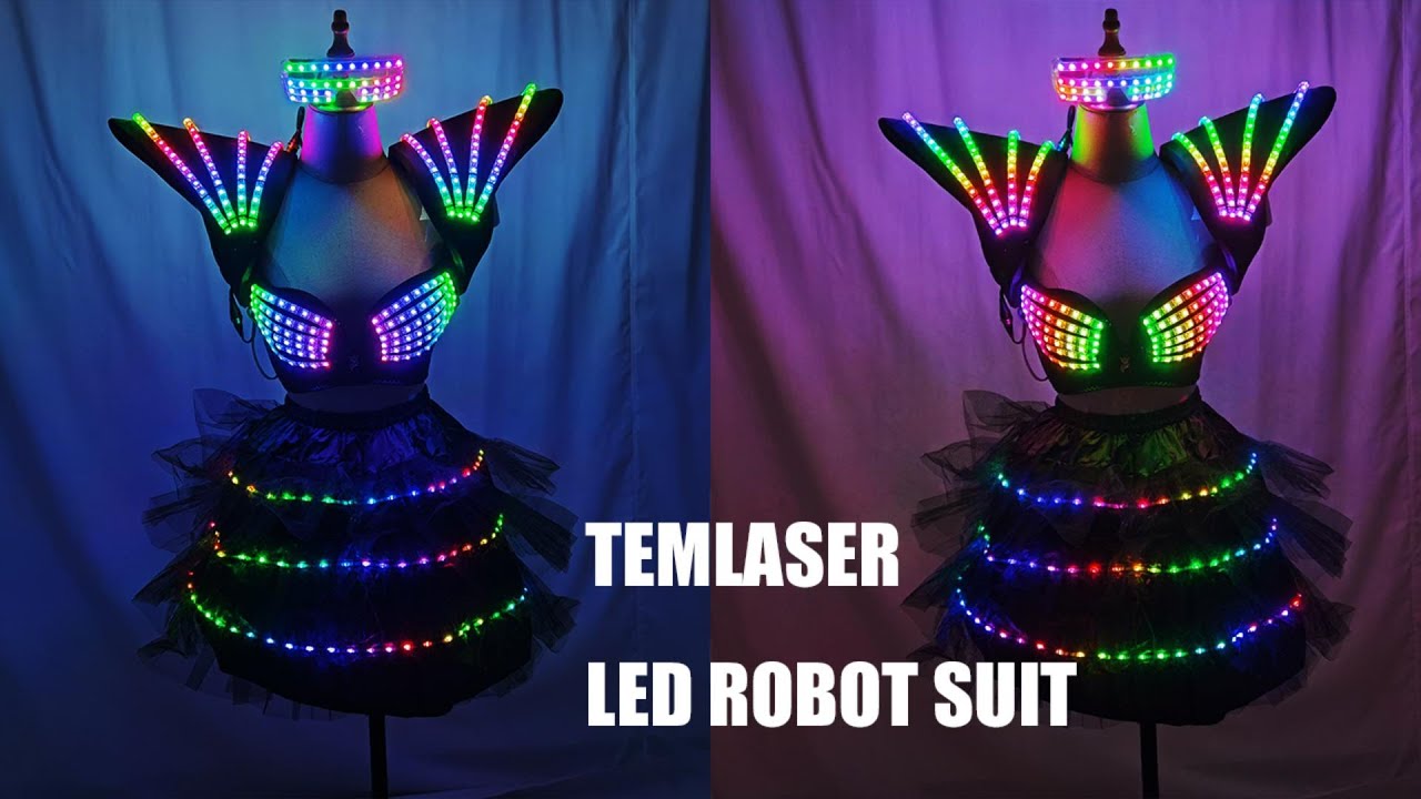 LED Costume Cosplay Futuristic Light Up Clothing - YouTube