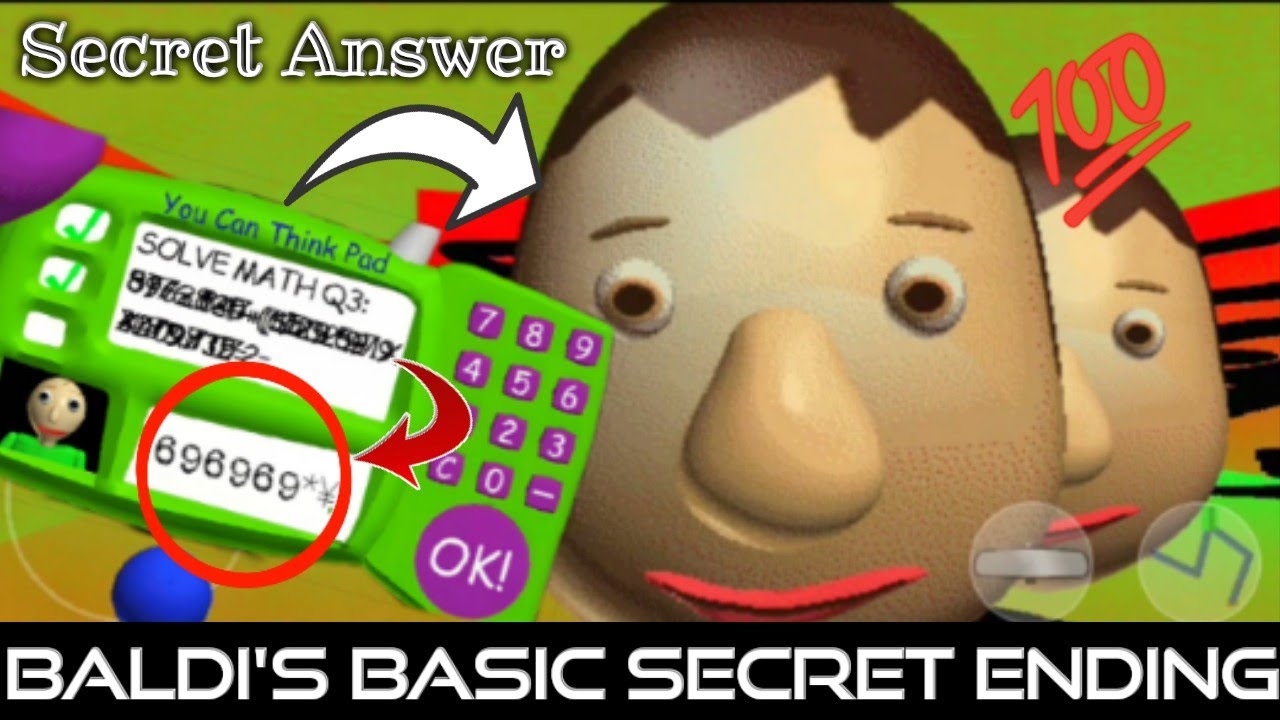 Baldi's Basic *Secret Answer* Ending 💯 - YouTube