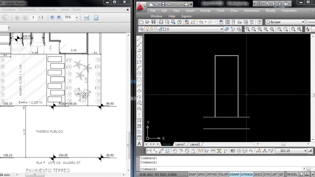Teste Curso AutoCAD 2D e 3D - Planta Baixa Pav Térreo parte 01 ...