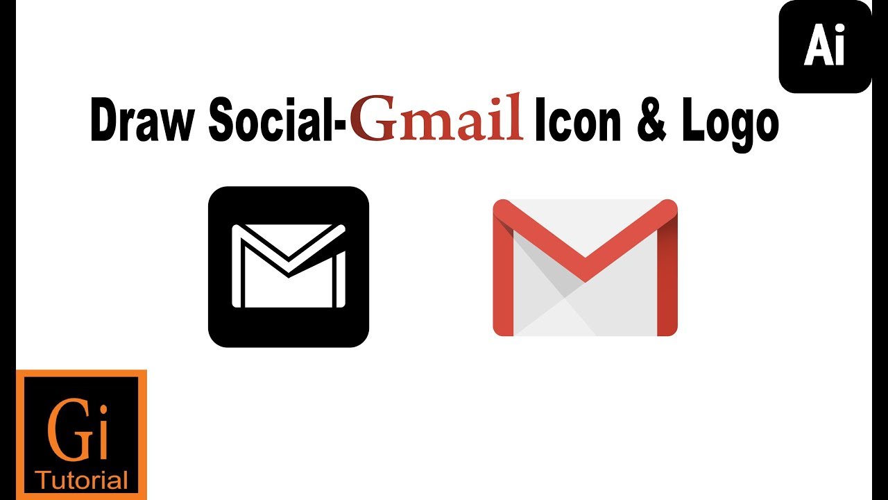 How to Draw Social-Gmail Logo & icon Using Adobe Illustrator #Gmail ...