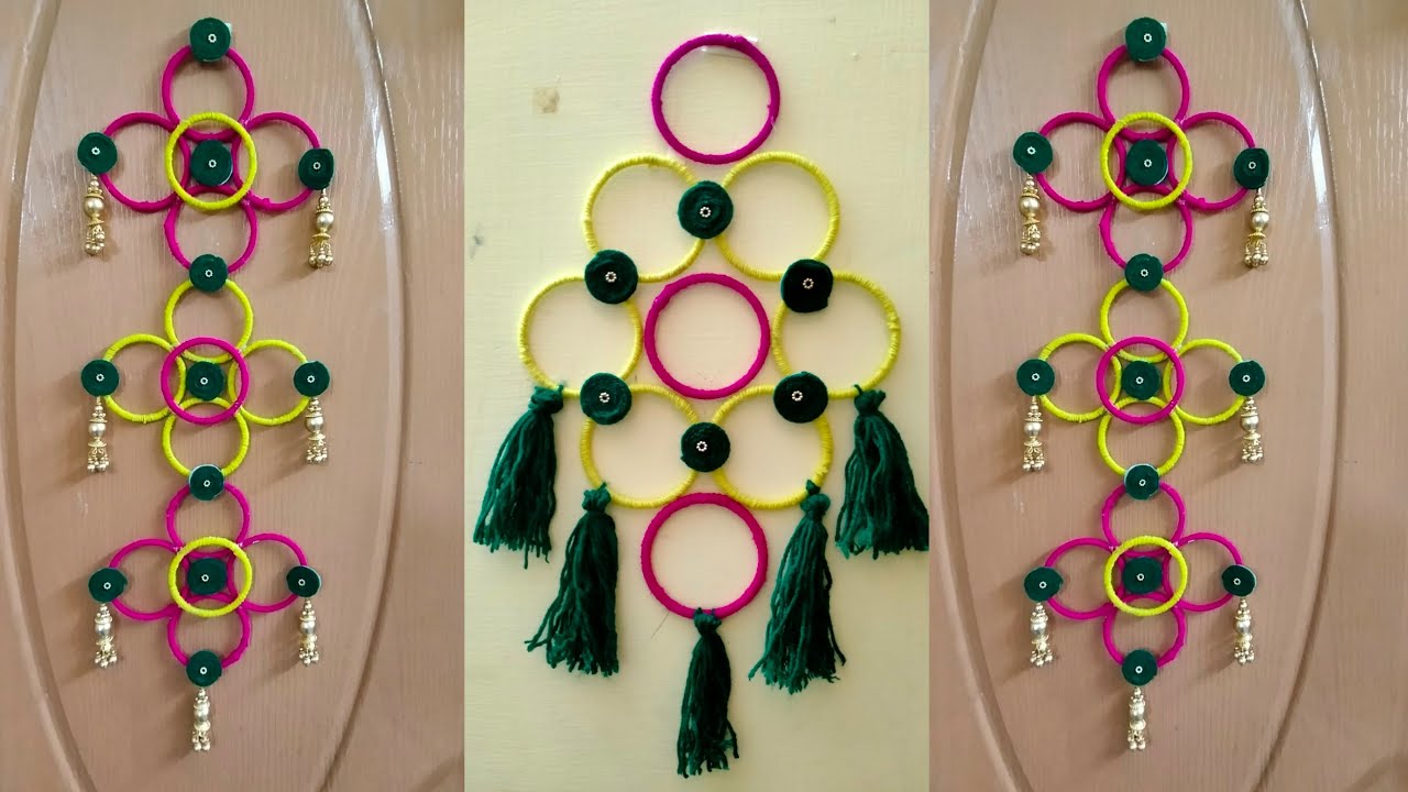 DIY wallmate using old bangles | Interesting old bangle crafts diy ...