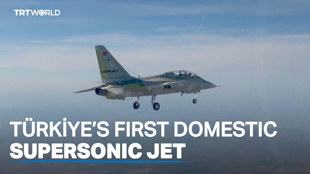 Türkiye's first homebred combat jet takes off - YouTube