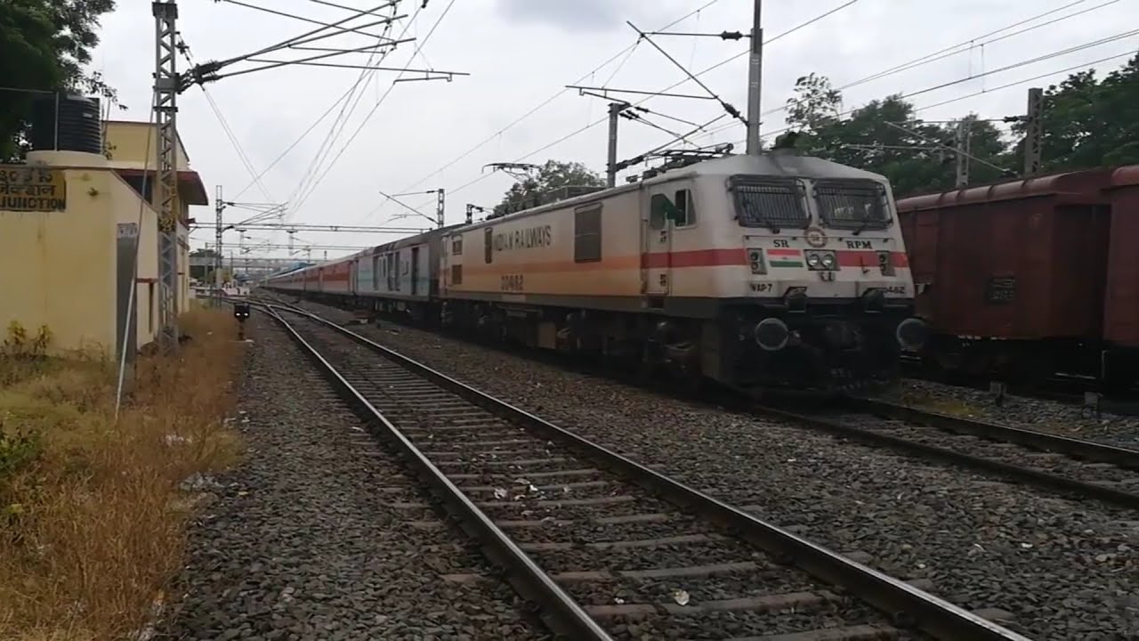 12269 MAS - NZM Duronto express passing at Tenali hauled by RPM WAP-7 ...
