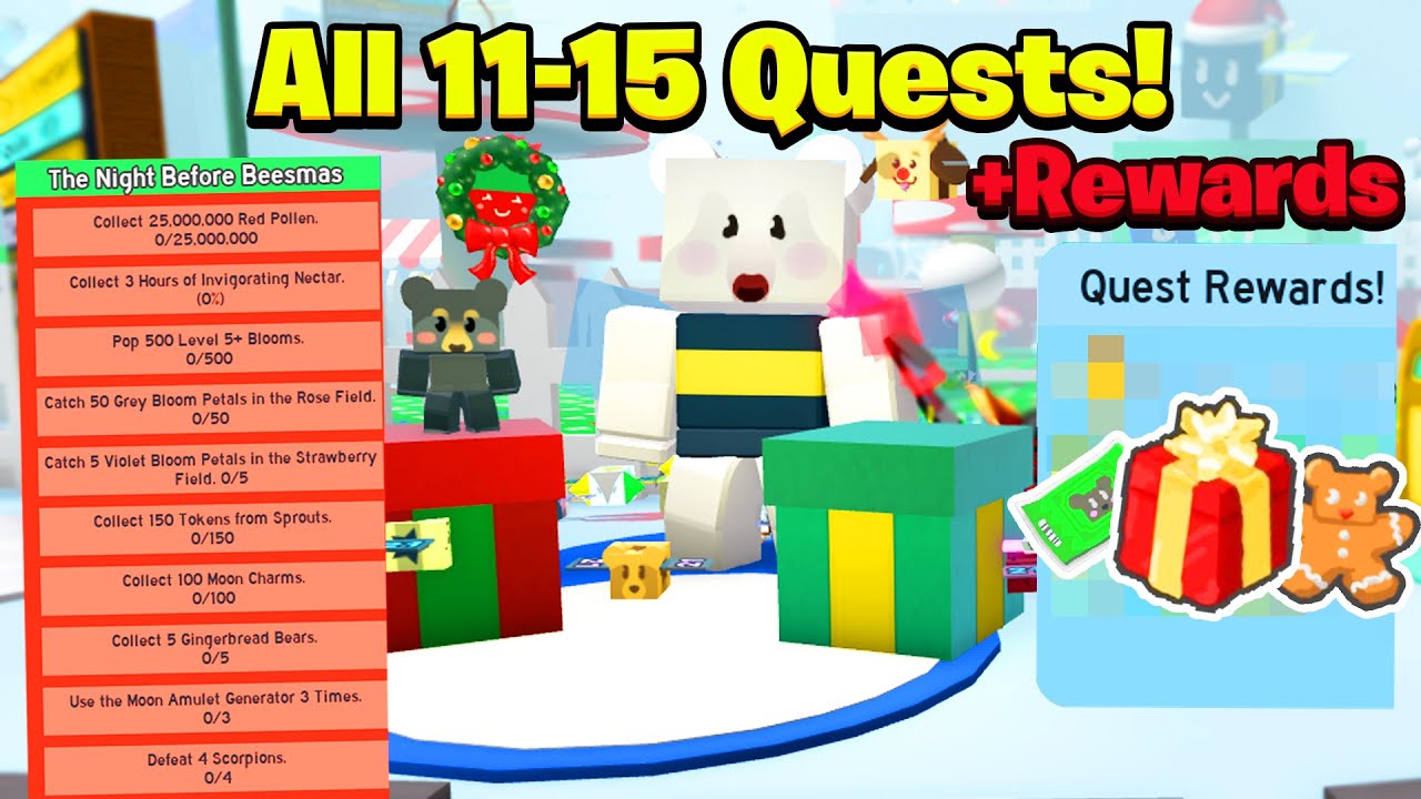 ALL New Bee Bear Quests, Rewards & How To Complete FAST! (Bee Swarm ...
