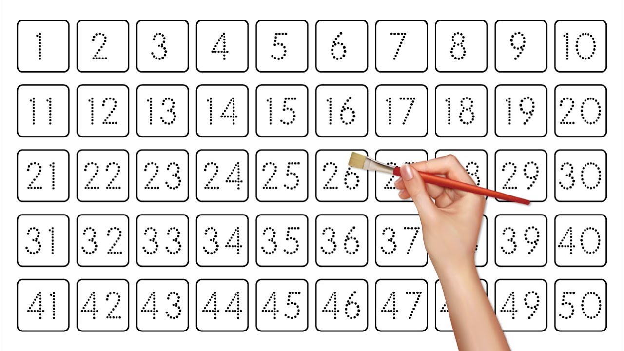 How to Draw Numbers 1 to 50 Easy Step by Step for Kids - YouTube