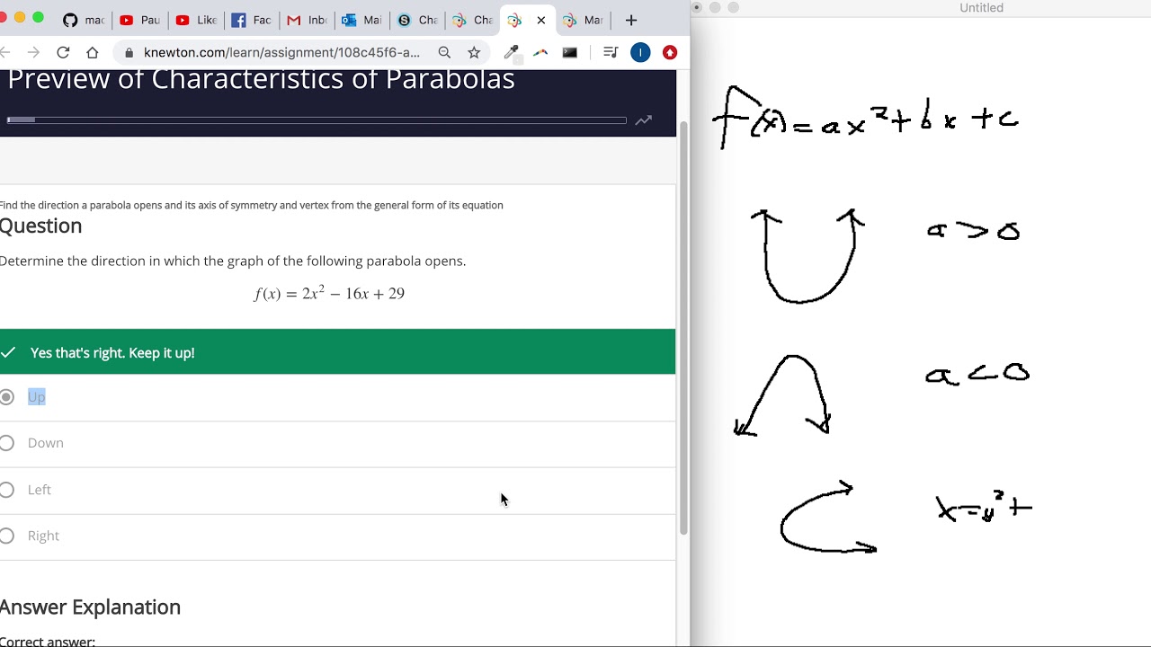 Characteristics of Parabolas - YouTube