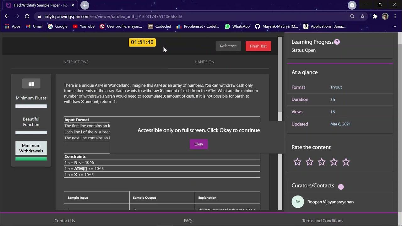 Hackwithinfy 2021 Sample Question 2 Solution Walkthrough Infosys Youtube