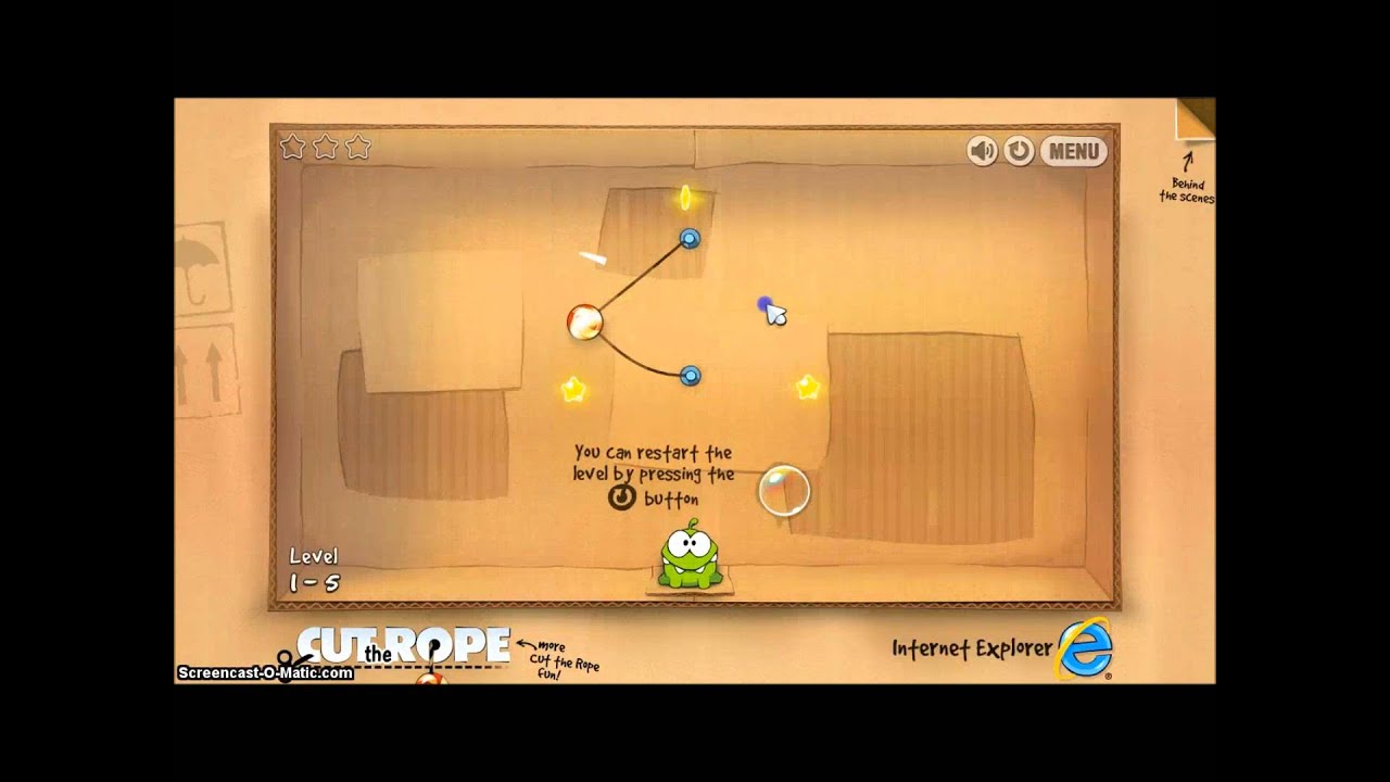 Cut the Rope (Cardboard Box Levels 1-6) - YouTube