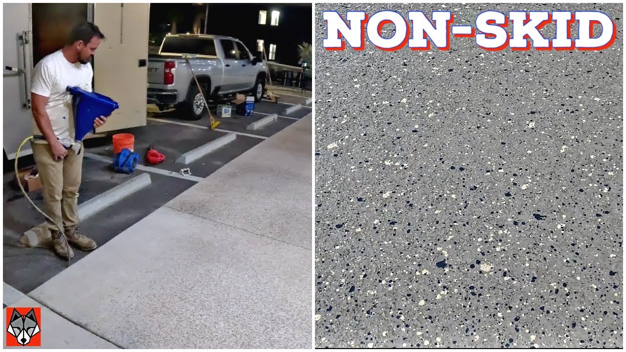 Non-Skid Concrete Spray Texture | Decorative Concrete Overlay - YouTube