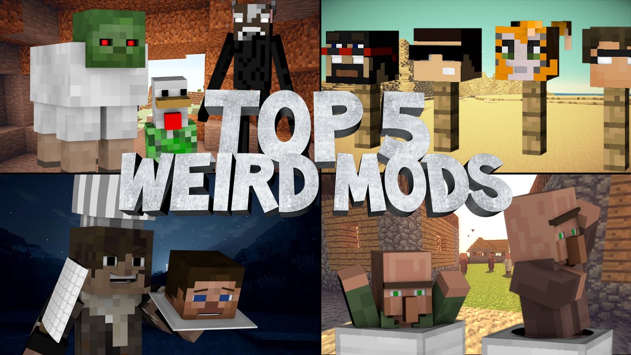 Minecraft TOP 5 WEIRD MODS | From Eating Organs to... Cubed Blocks ...