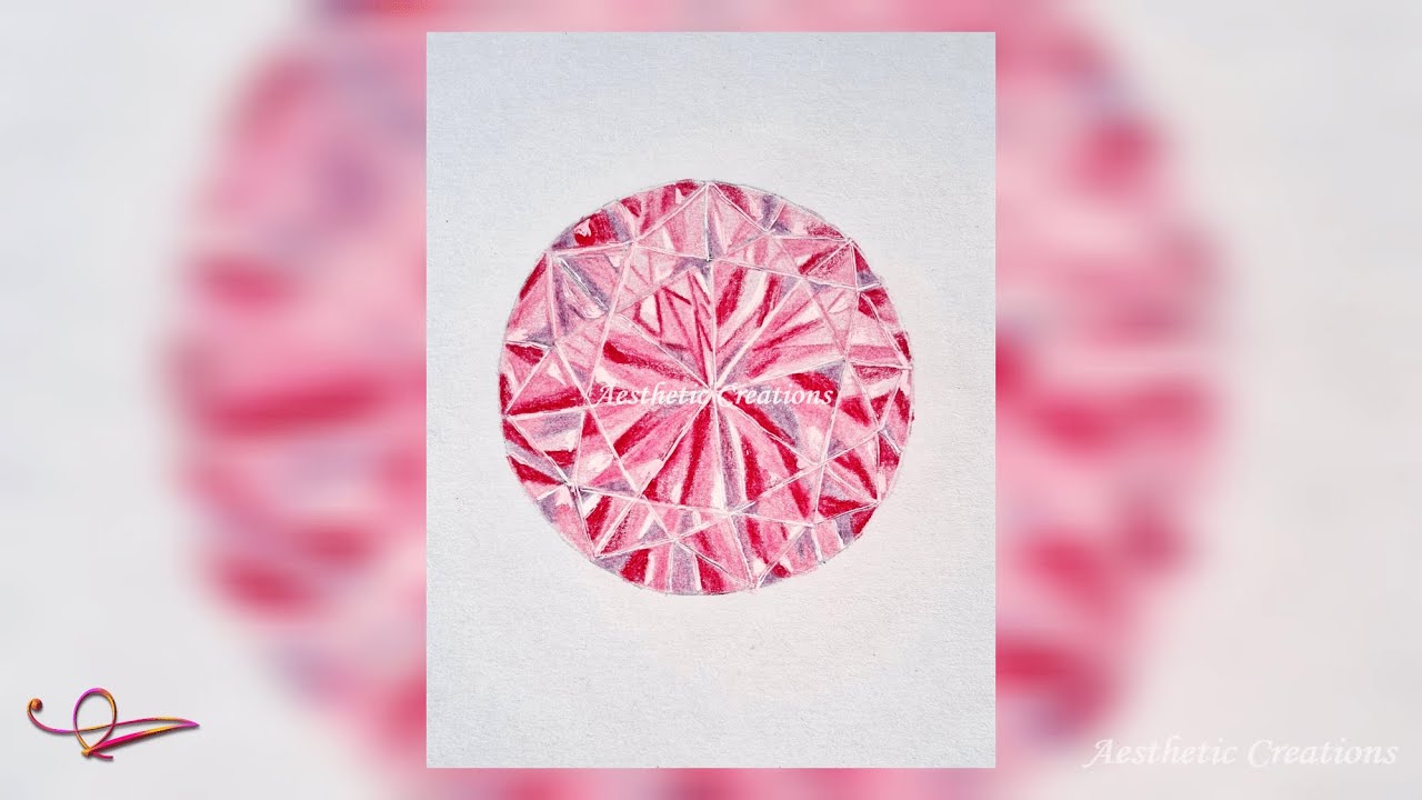 Pink Tourmaline | Gemstone | Colour Pencil Drawing | Time-lapse - YouTube