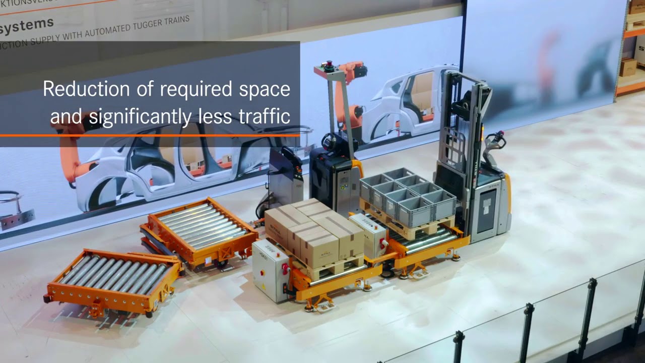 Fully automated STILL tugger train in interaction with automated EXV ...