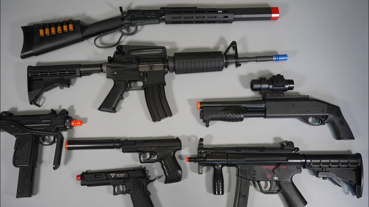 Special police or SWAT Weapon Toy Gun - M4 MP5 Airsoft All Black Color ...