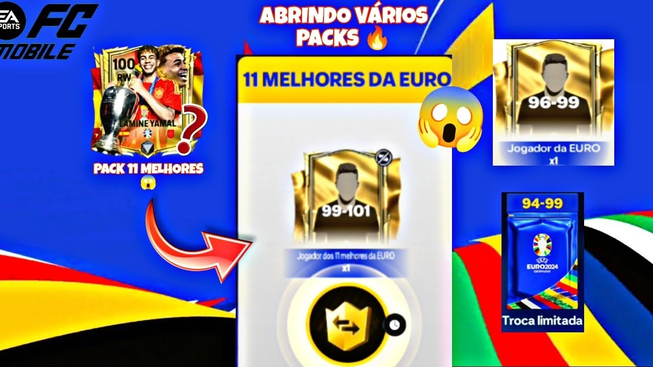 ABRINDO PACK 11 MELHORES DA EURO! 🔥 PEGANDO AS MELHORES CARTAS DA EURO ...