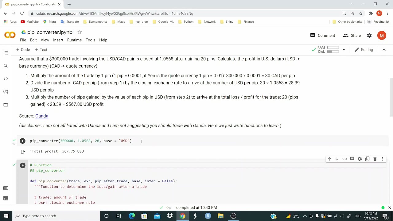 Write Functions in Python: determine pip value | Forex || 04 - YouTube