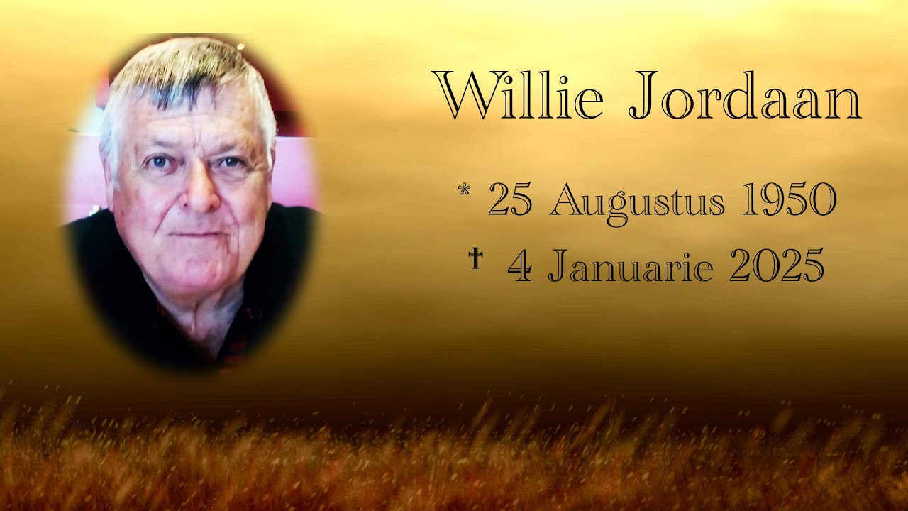 10 Januarie 2025 Gedenkdiens van Willie Jordaan - YouTube