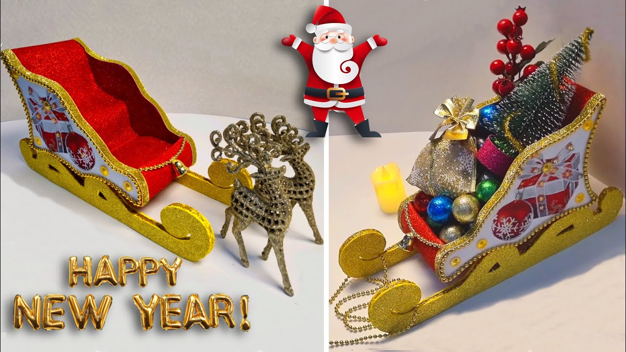 Make Santa’s Sleigh in Minutes / Festive DIY Holiday Craft - YouTube