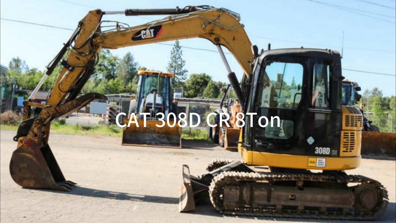 CAT 308D CR 8ton caterpillar used hydraulic excavator for sale - YouTube