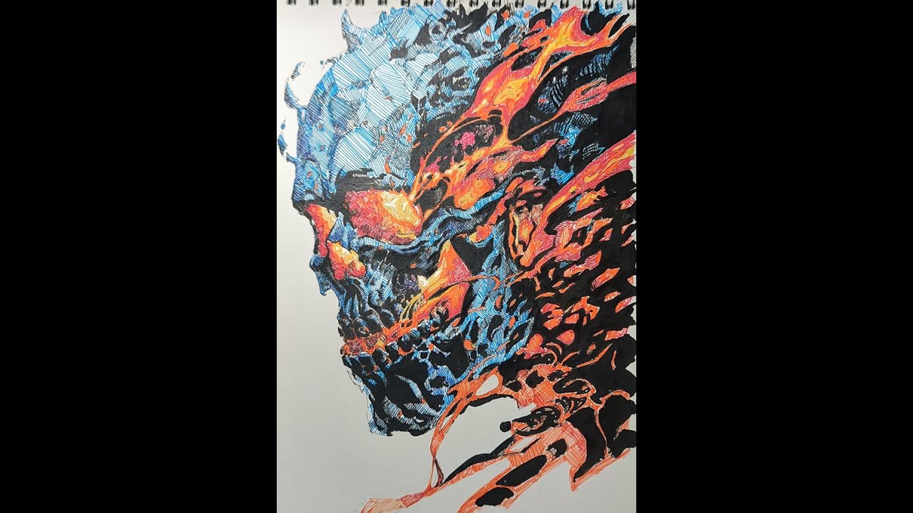 GHOST RIDER | Pen & ink sketch of Johnny Blaze #inkdrawing#inksketch# ...
