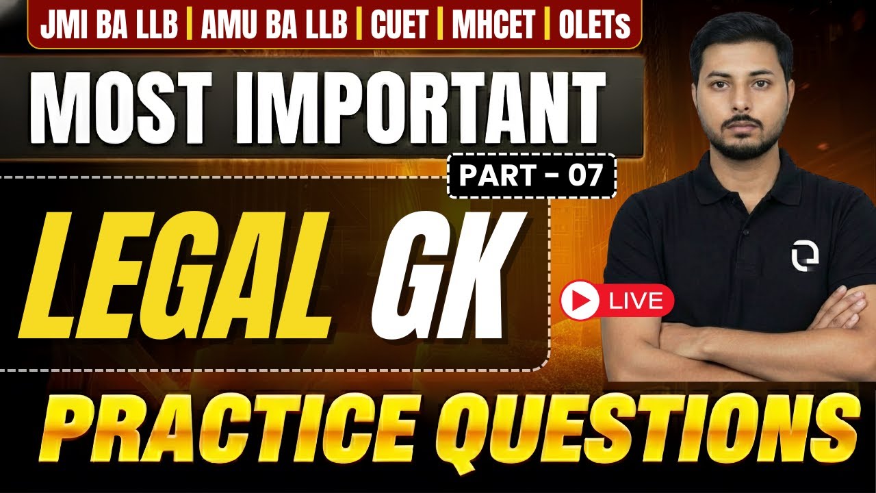 Legal GK | Important Practice Question | Part - 07 #jmiballb #amuballb ...